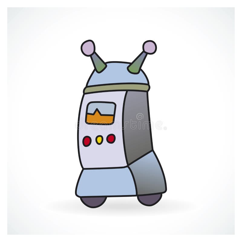 Funny Robot on Gradient Background Stock Vector - Illustration of ...