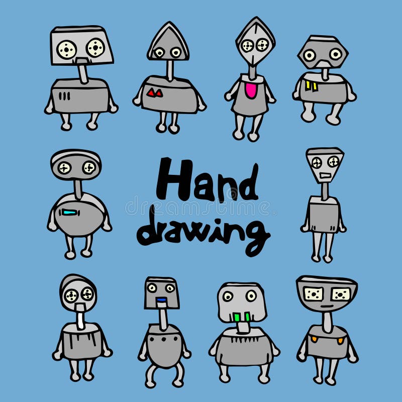 Robot Cyborg Running Draw Stock Illustrations – 36 Robot Cyborg Running ...