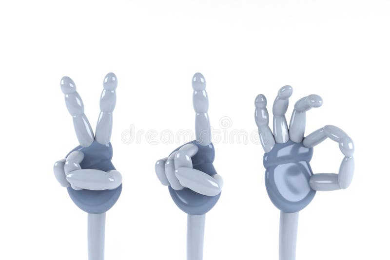 Robot Hands Typing on Keyboard, Keypad. Robotic Hand Cyborg Using ...