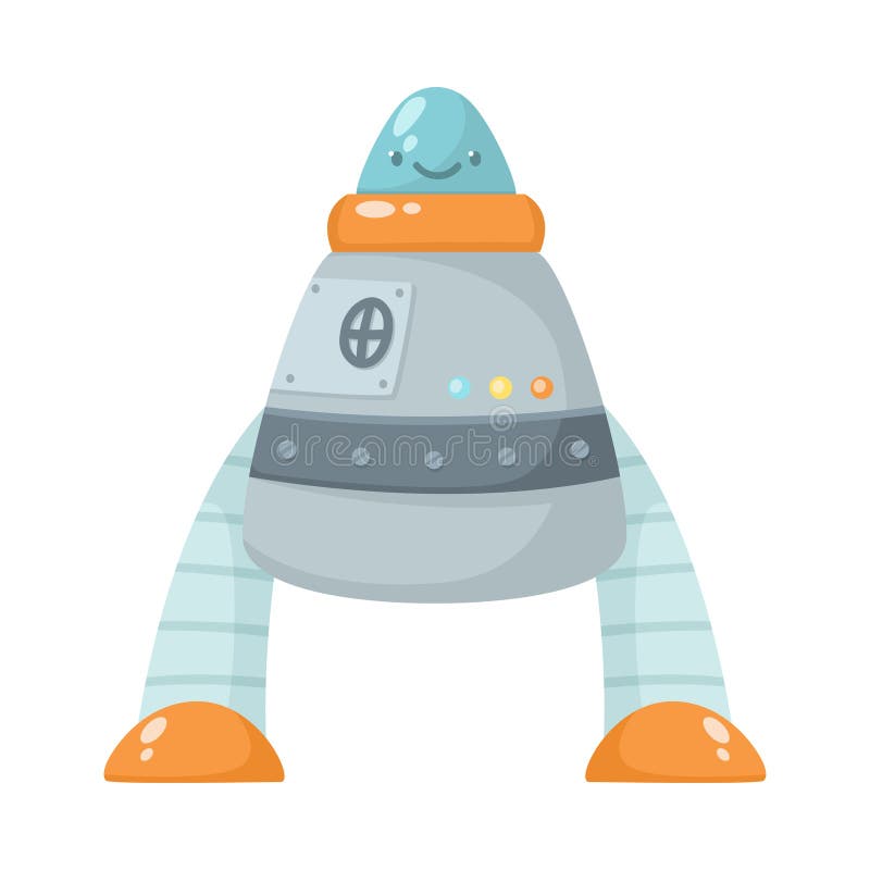 Funny Robot Metal Character with Limbs and Face Vector Illustration ...