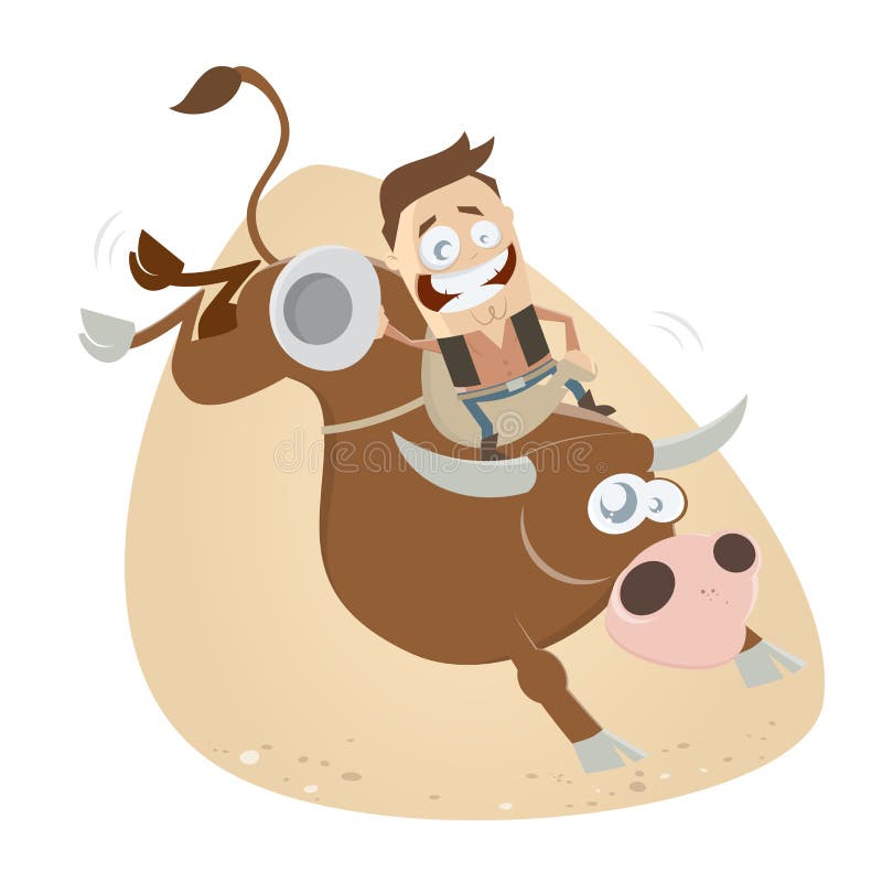 Funny rodeo riding cowboy stock vector. Illustration of vector - 48891339