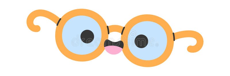 Funny Round Eyeglasses Cartoon Character Stock Vector - Illustration of ...