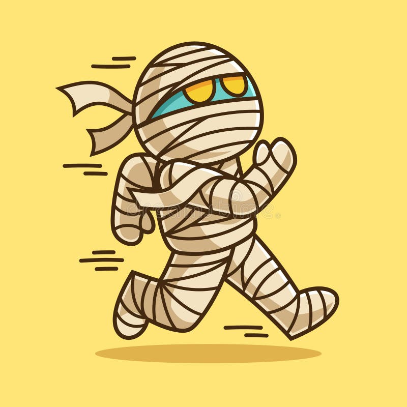 Running Mummy Cartoon Character Illustration Stock Vector ...