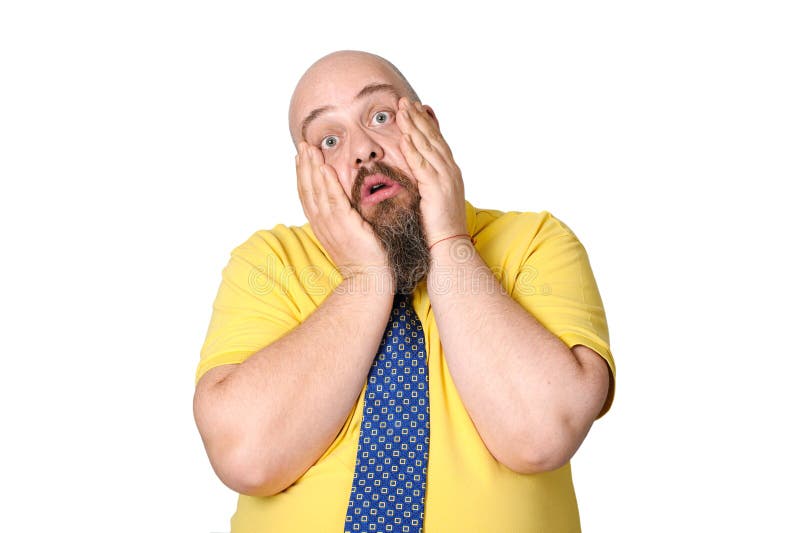 Funny Sad Middle Aged Man Pure White Background Stock Photos - Free ...