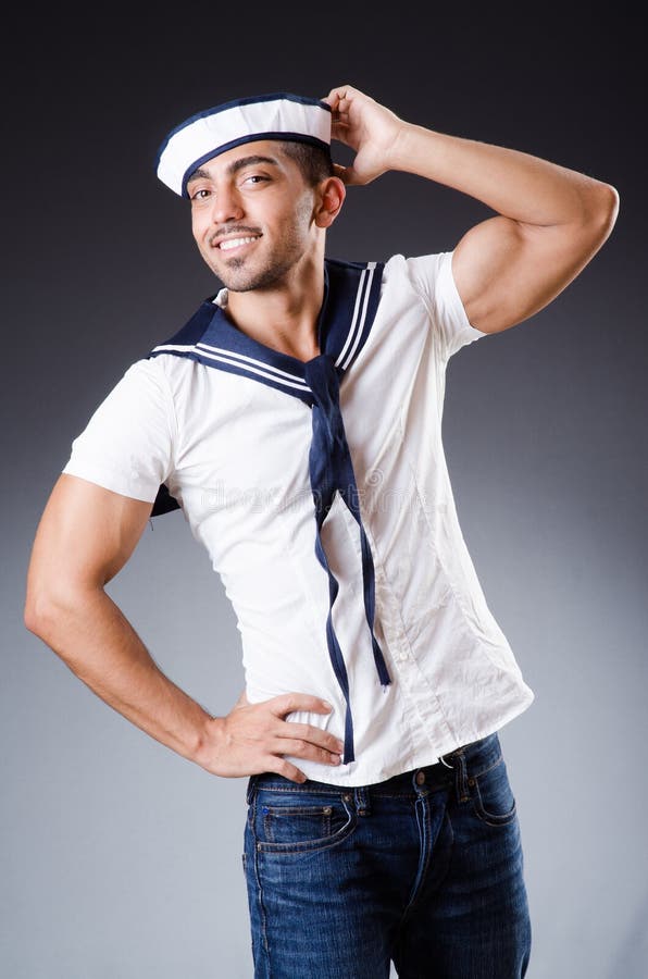 Funny Sailor with Cap and Shirt Stock Image - Image of comic, glamour ...