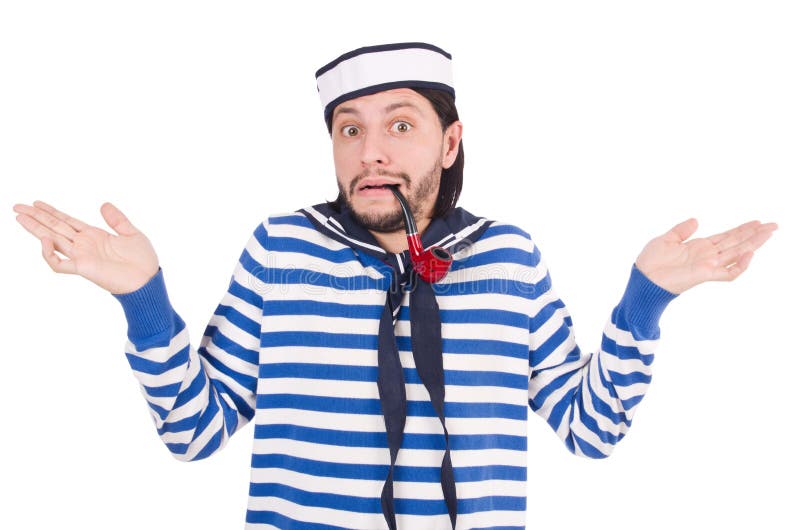 Funny sailor isolated stock image. Image of angry, person - 47312033