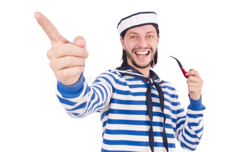 Funny sailor isolated stock image. Image of person, irritated - 47825461