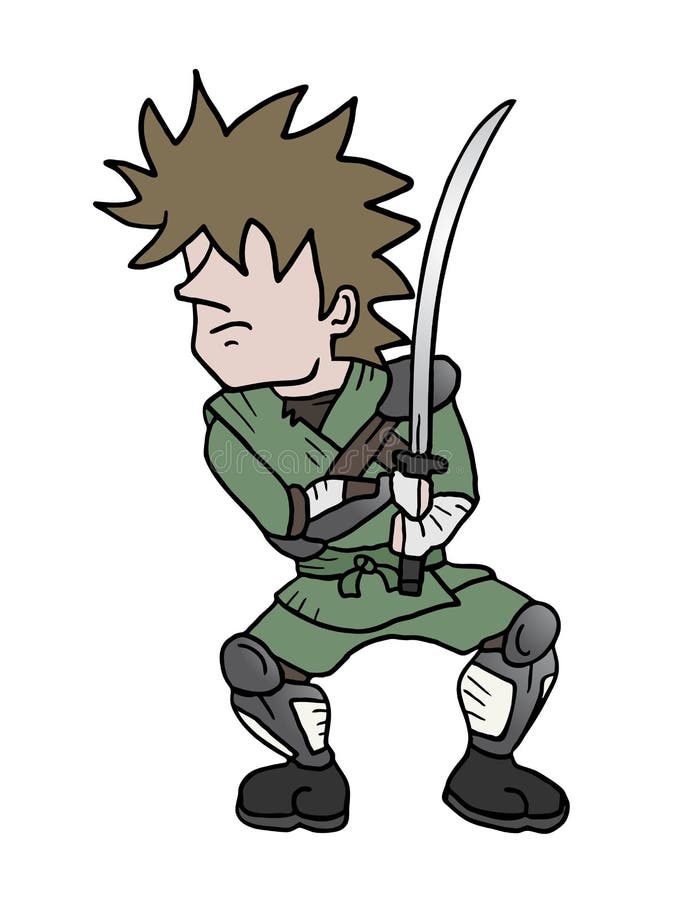 Funny samurai draw stock vector. Illustration of chinese - 49349992