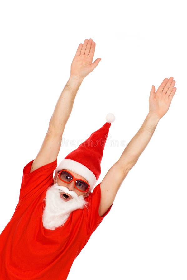 Funny Santa stock photo. Image of holiday, costume, isolated - 17811796