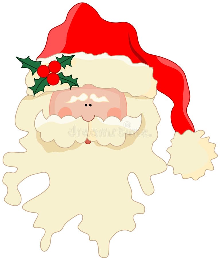 Funny Santa Claus Face stock vector. Illustration of scrapbook - 80637357