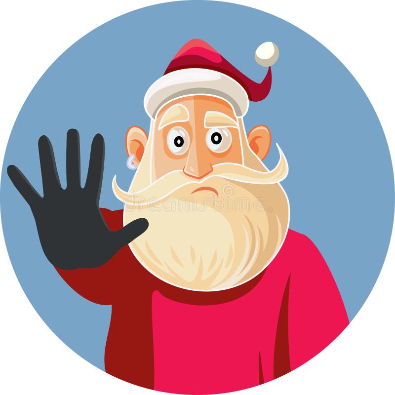 Funny Santa Claus Making Stop Gesture Vector Cartoon Character Stock ...