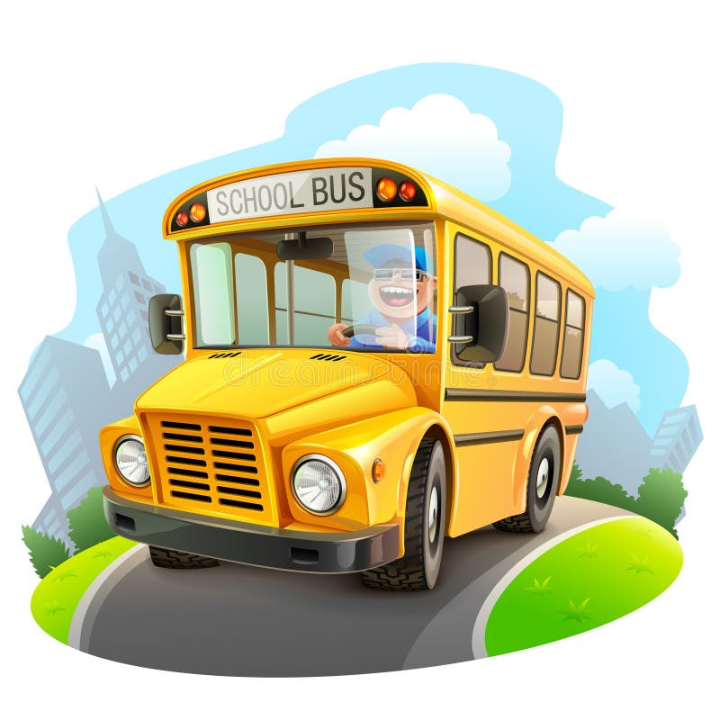 Funny school bus. stock vector. Illustration of school - 26282272