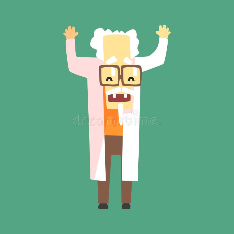 Funny Scientist in Lab Coat with a Goatee Stock Vector - Illustration ...