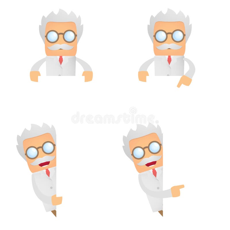 Funny Cartoon Scientist with a Question Mark Stock Vector ...