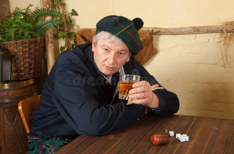 Funny Scotsman Drinking Whisky Stock Image - Image of stout, drink ...