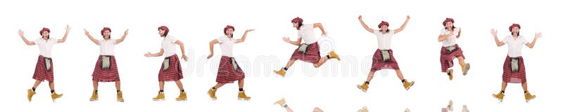 Walking Happy Scotsman Isolated White Stock Photos - Free & Royalty ...