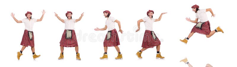 Walking Happy Scotsman Isolated White Stock Photos - Free & Royalty ...
