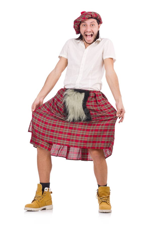 Funny Scotsman Isolated on White Stock Photo - Image of background ...