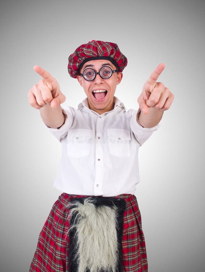 Funny Scotsman Isolated on the White Stock Photo - Image of humour ...