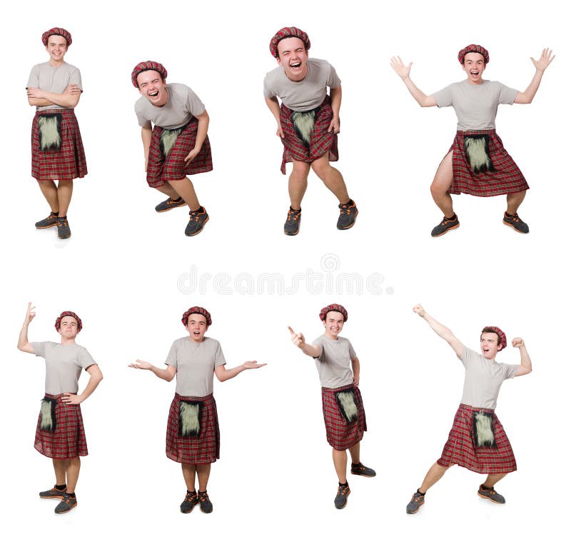 The Funny Scotsman Isolated on White Stock Image - Image of clothing ...