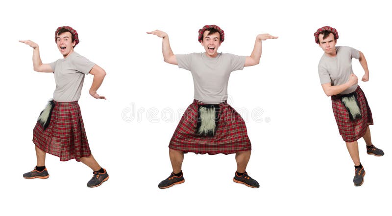The Funny Scotsman Isolated on White Stock Photo - Image of humourous ...