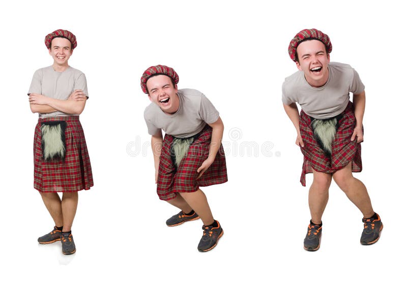 The Funny Scotsman Isolated on White Stock Photo - Image of formal ...