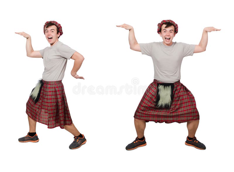 The Funny Scotsman Isolated on White Stock Image - Image of national ...