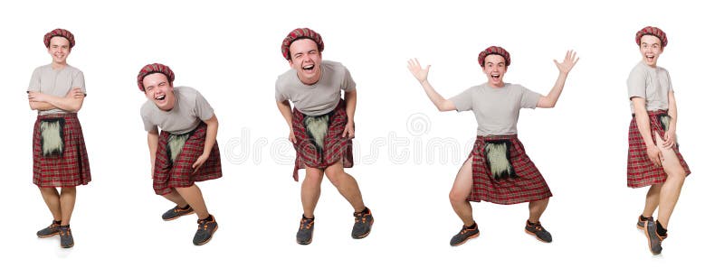 The Funny Scotsman Isolated on White Stock Photo - Image of highlander ...