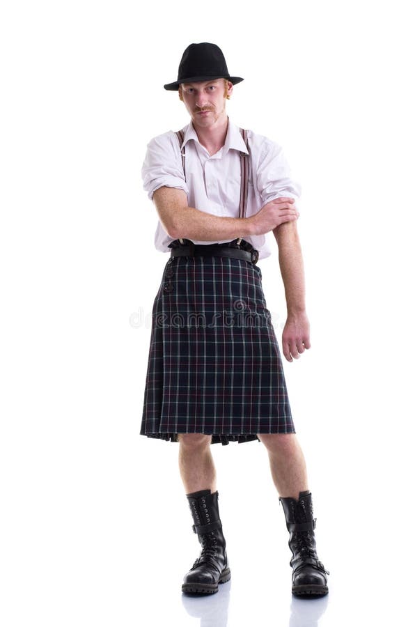 Funny Scotsman Isolated on White Stock Photo - Image of kilt, young ...