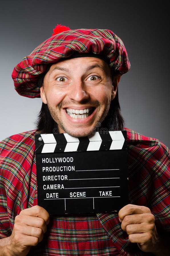 Funny scotsman stock image. Image of cinema, board, clapboard - 44319269