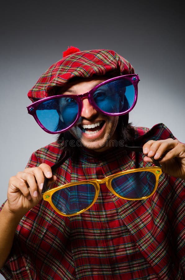 Funny Scotsman in Traditional Stock Image - Image of humourous, comic ...