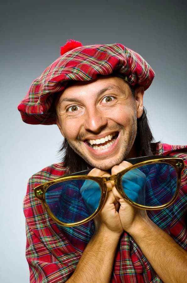 Funny Scotsman in Traditional Stock Image - Image of clothing, military ...
