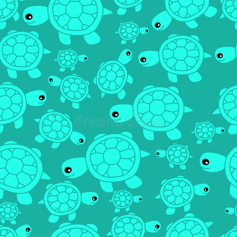 Turtle Seamless Pattern. Vector Illustration. Stock Vector ...