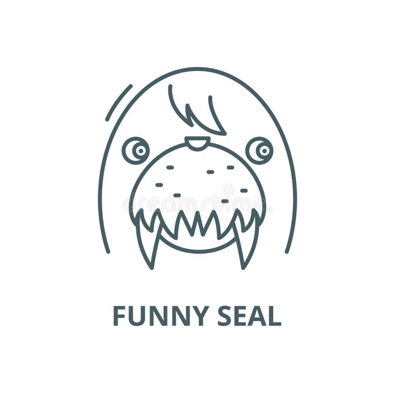 Funny Seal Vector Line Icon, Linear Concept, Outline Sign, Symbol Stock ...
