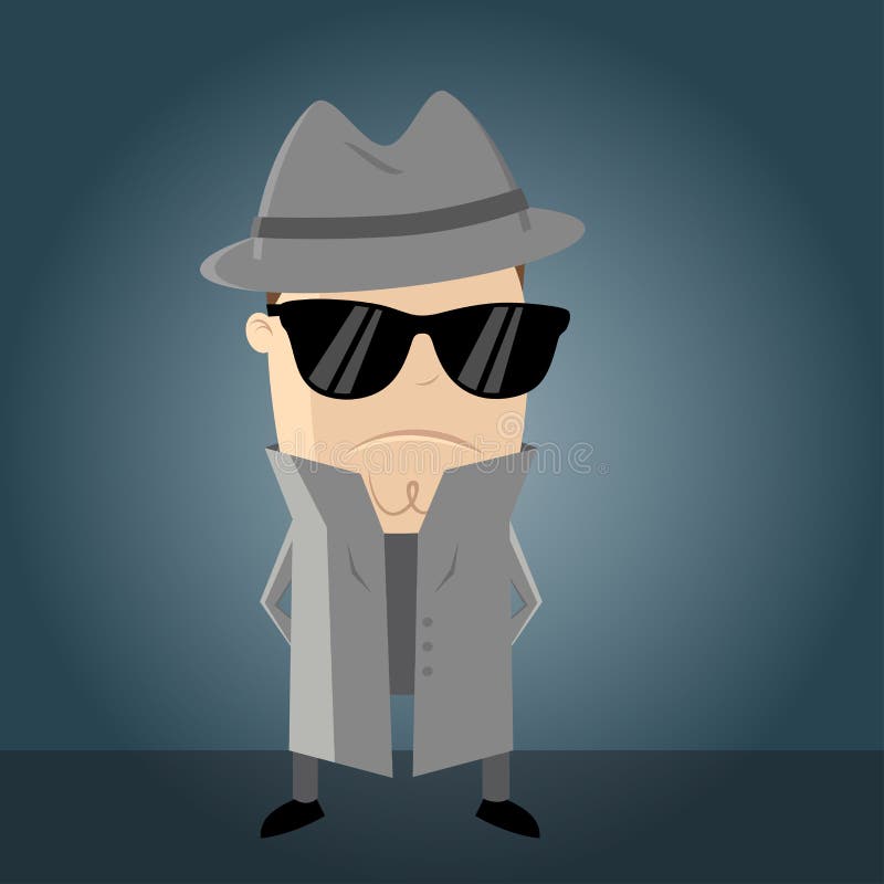 Funny secret agent stock vector. Illustration of clipart - 68311208