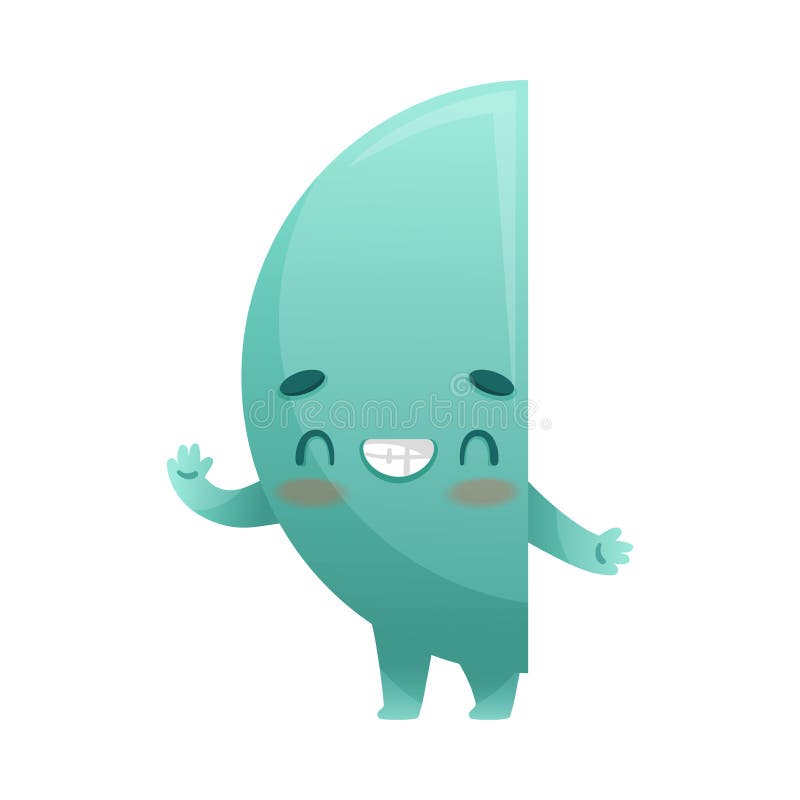 Funny Semicircle As Geometric Shape Character with Smiling Face ... Funny Semicircle As Geometric Shape Character with Smiling Face ...