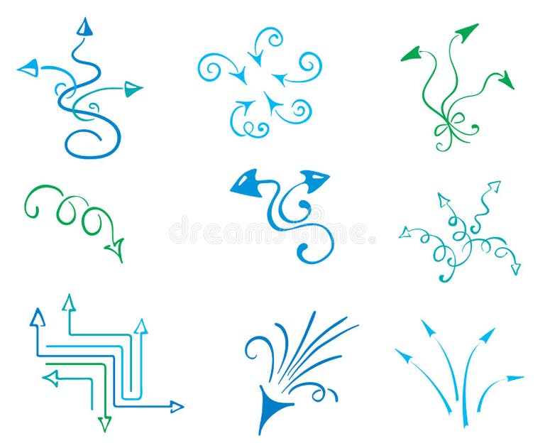 Funny set of arrows stock vector. Illustration of dimensional - 15500413