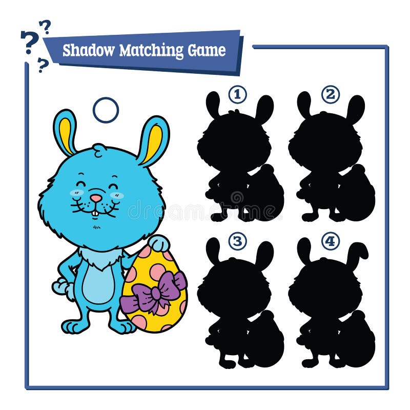 Funny Shadow Easter Bunny Game. Stock Vector - Illustration of funny ...