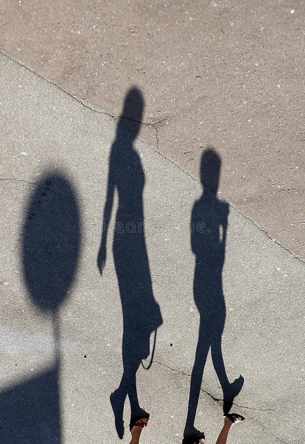 Funny Shadows on the Sidewalk Stock Photo - Image of funny, theater ...