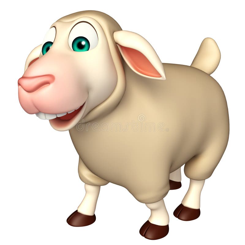 Funny Sheep Cartoon Character Stock Illustration - Illustration of ...