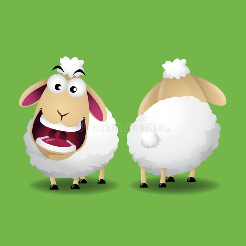 Cartoon Sheep Back Stock Illustrations – 304 Cartoon Sheep Back Stock ...