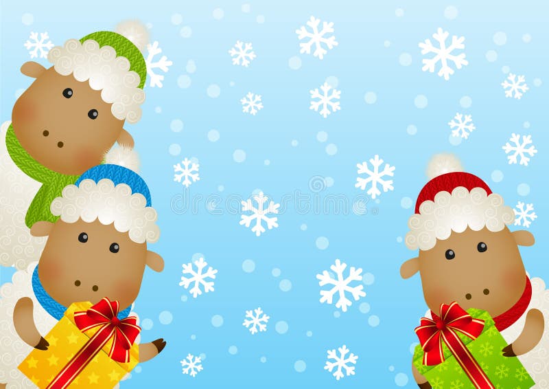 Funny Sheep with Gift Boxes Stock Vector - Illustration of pretty ...