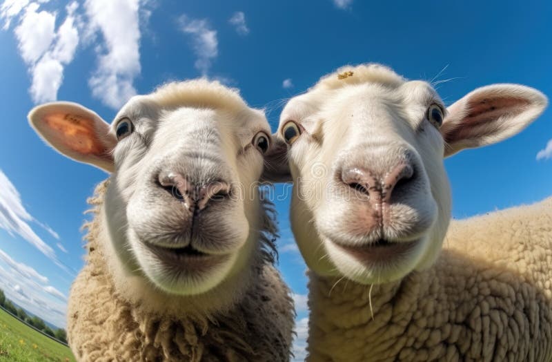 Funny sheeps portrait stock photo. Image of cattle, cute - 309505082