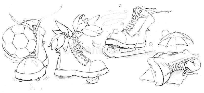Shoes stock illustration. Illustration of gift, drawing - 27892704