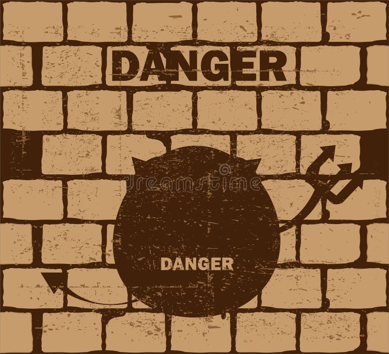 Funny Sign of the Devil. Retro Stock Vector - Illustration of ...