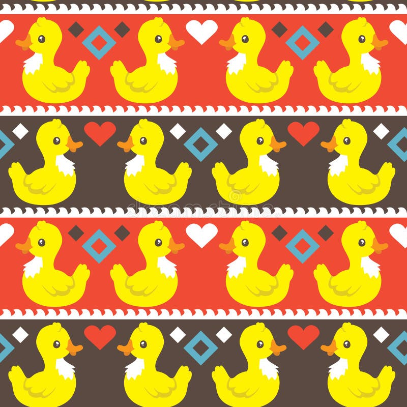 Funny Simple Ducks Pattern . Stock Vector - Illustration of marine ...