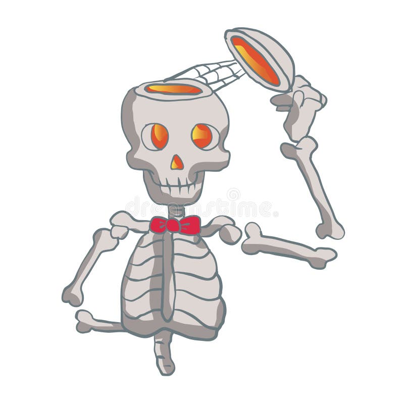 Funny Skeleton Laying On Ground And Smiling, Human Skeleton Isolated On ...