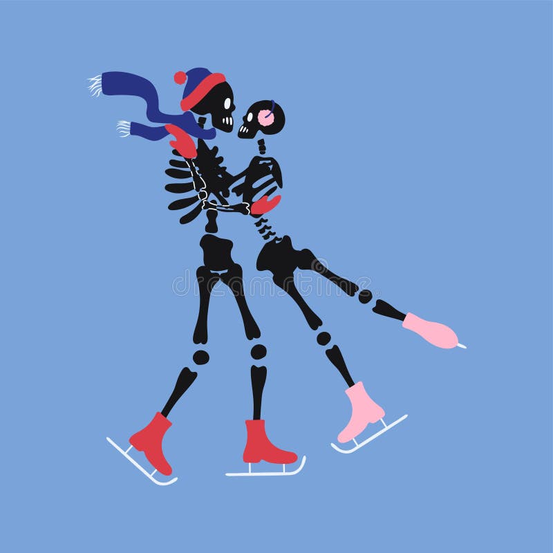 Funny Skeleton Skating. Cute Skeleton Bones Character Stock Vector ...