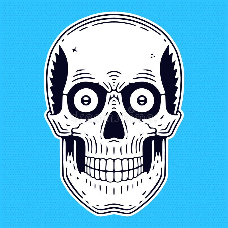 Funny Skull. Modern Logo. Retro Skull Dude. Stock Vector - Illustration ...