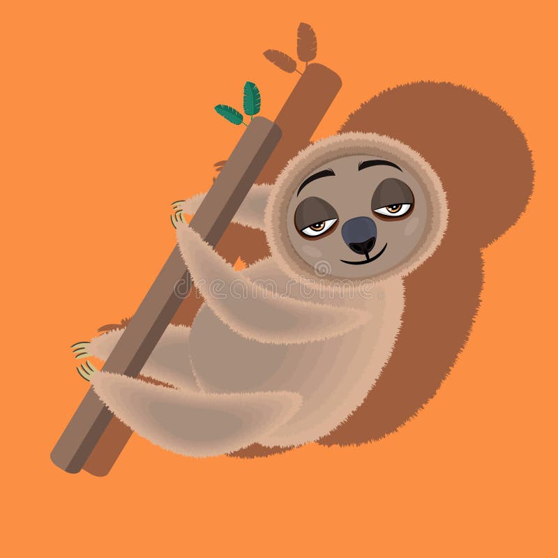 Funny Sloth in Different Poses Isolated on Background Stock Vector ...